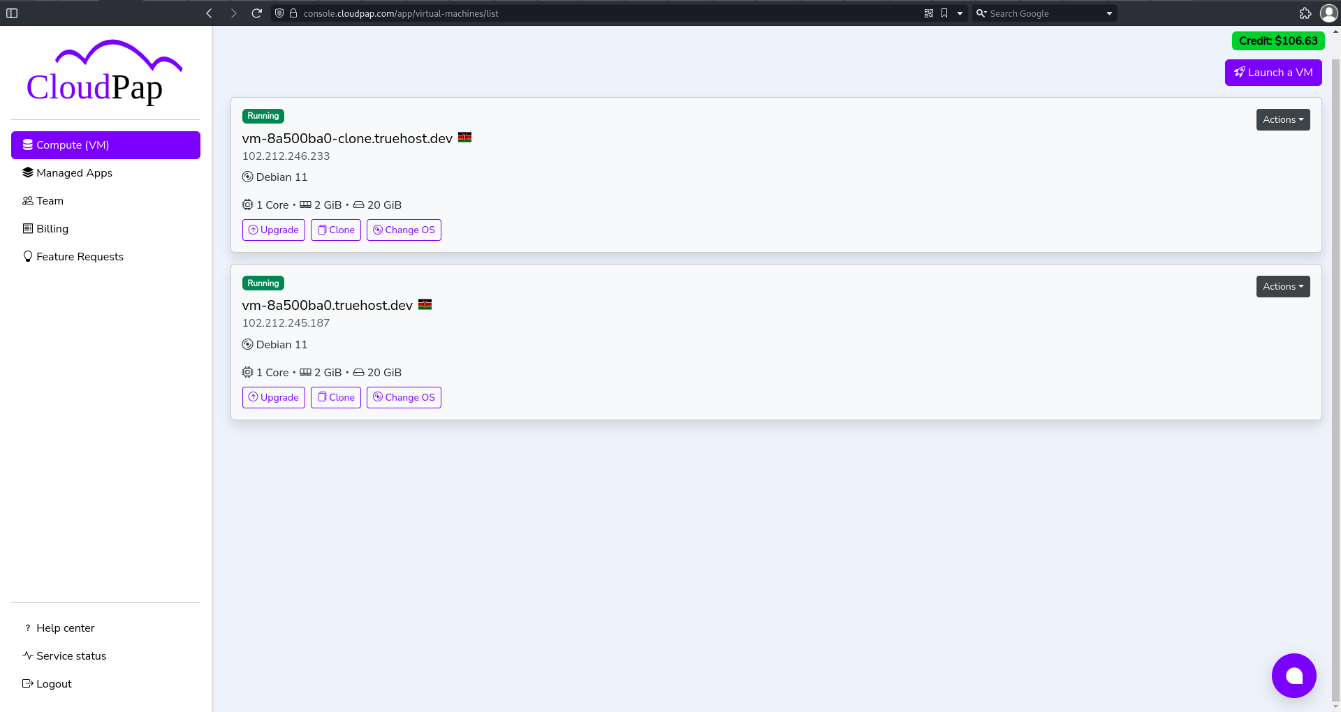 How to Clone a VM on CloudPap – CloudPap - Simple Cloud for Developers