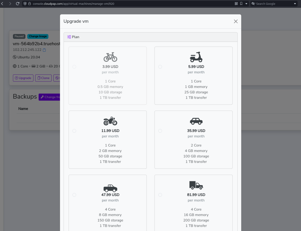 Actions Available On Cloudpap Cloudpap Simple Cloud For Developers