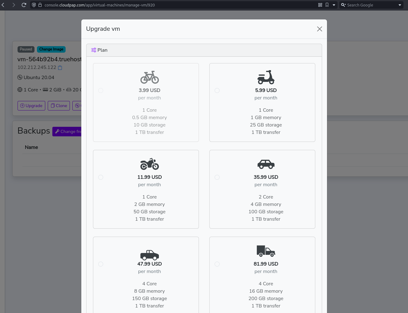 Actions available on CloudPap – CloudPap - Simple Cloud for Developers